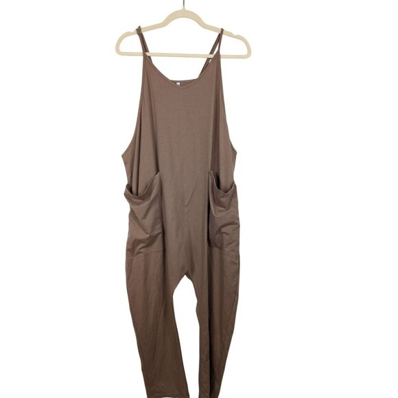 Pants & Jumpsuits | Neutral Beige Loose Fit Jumpsuit Effortless Comfy ...